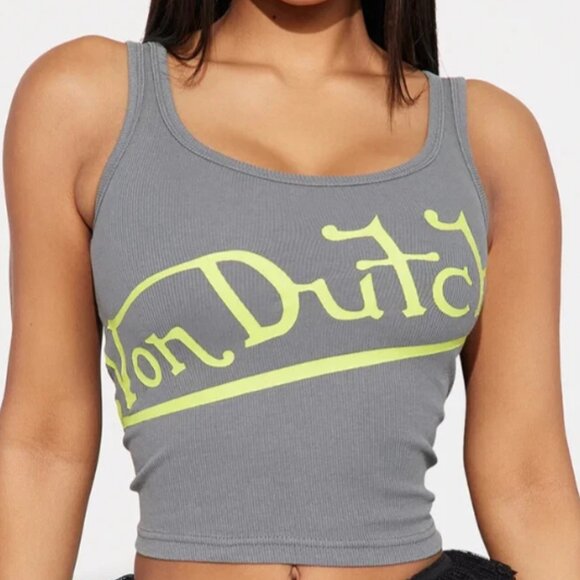 Von Dutch | Tops | Von Dutch Graphic Ribbed Tank Top Womens Size Xl ...
